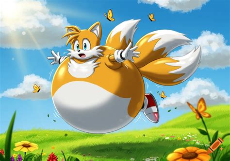 Miles Tails Prower Inflated Like A Giant Yellow Balloon Floating