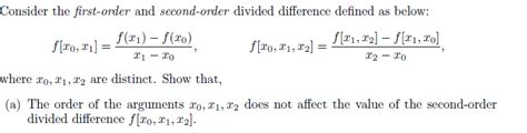 Solved Consider The First Order And Second Order Divided