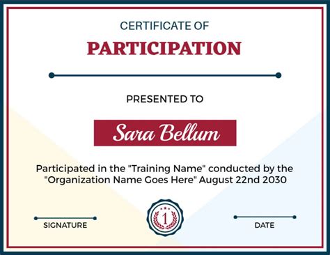 Examples Of Certificate Of Participation