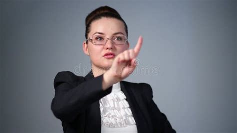Stylish Business Woman In Glasses And Black Suit Stock Video Video Of