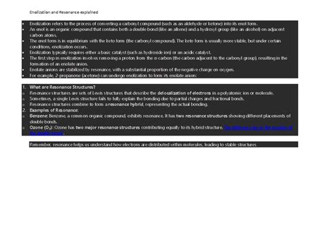 Resonance And Enolisation Enolization And Resonance Explained