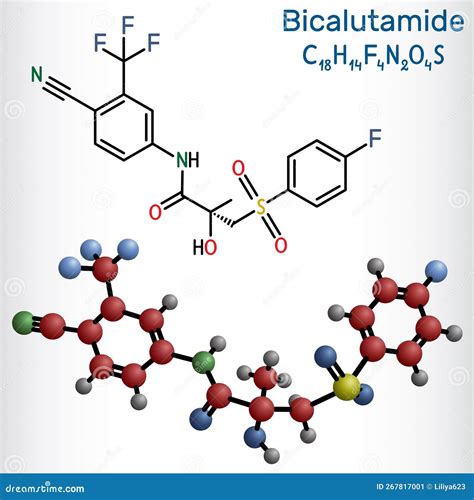 Bicalutamide Molecule It Is Nonsteroidal Anti Androgen For Prostate Cancer Structural Chemical