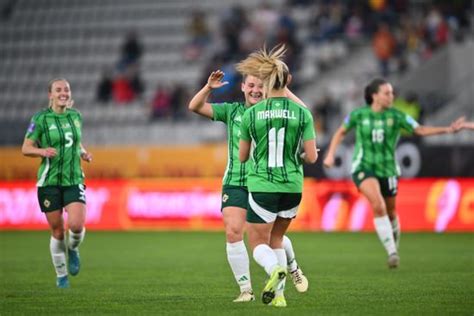 Danielle Maxwell Northern Ireland Celebrates After Editorial Stock