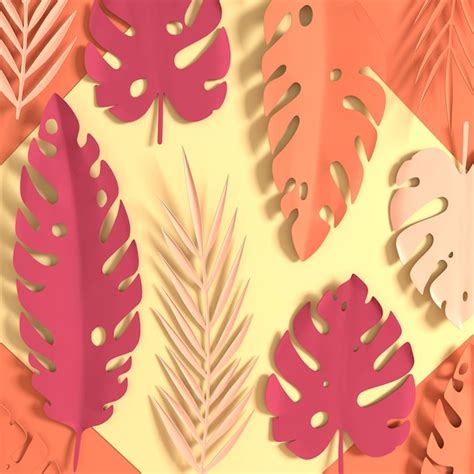 Premium Photo Tropical Paper Palm Leaves Summer Tropical Pastel