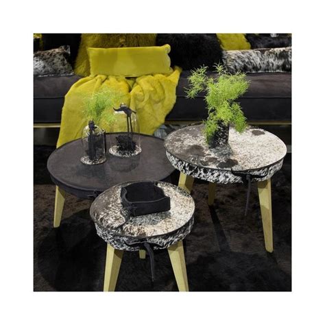 Table Basse Peau De Vache Grise Style Chalet Mon Chalet Design