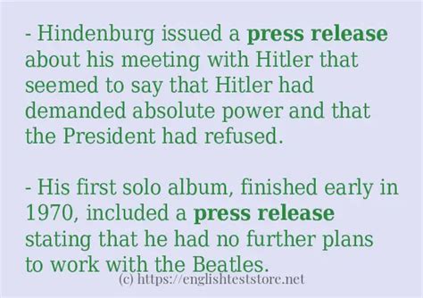 Press Release Example Sentences Englishteststore Blog