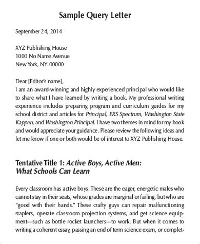 Free 16 Query Letter Samples In Pdf Word