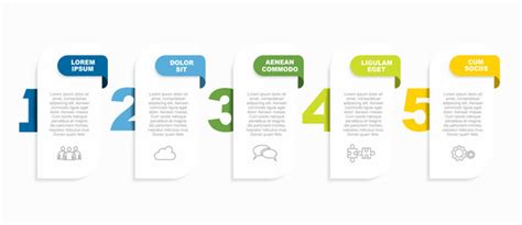 Five Steps Plan Process Chart Template Royalty Free Vector