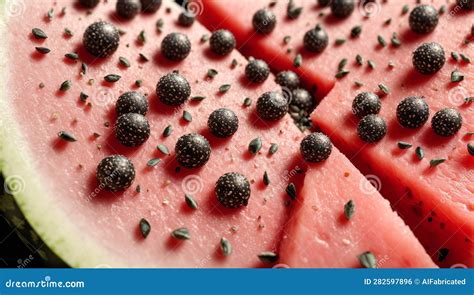 An Intriguingly Complex Picture Of A Sliced Watermelon With Seeds And