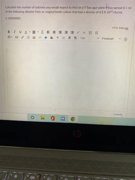Solved Calculate The Number Of Colonies You Would Expect To Chegg
