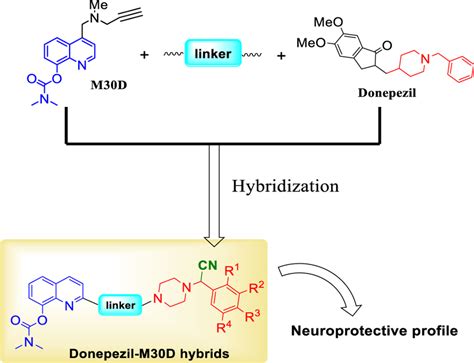 The Design Strategy Of The Hybrids Based On Donepezil In Red By