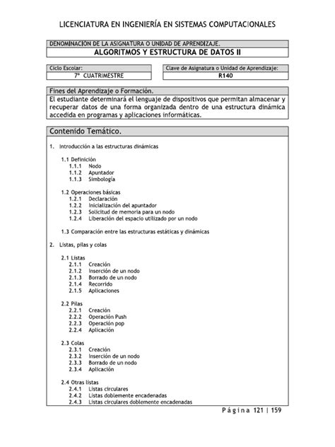 Algoritmos Y Estructura De Datos Ii Pdf