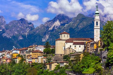 Travel In Northern Italy Beautiful Belluno Town And Alps Mountains