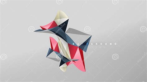 Abstract Background Geometric Origami Style Shape Composition