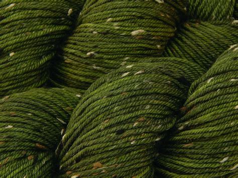 Hand Dyed Yarn Dk Weight Tweed Superwash Merino Wool Moss Tonal