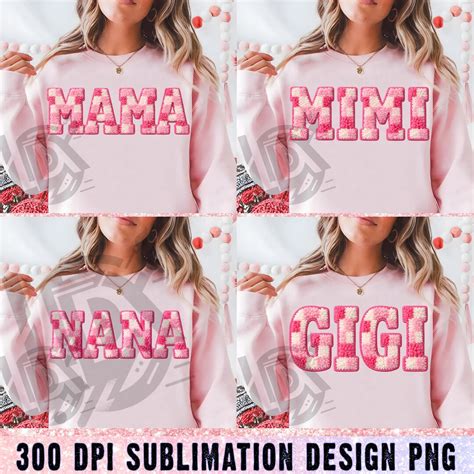 Mama Faux Yarn Png Valentines Day Png Crochet Valentine Png