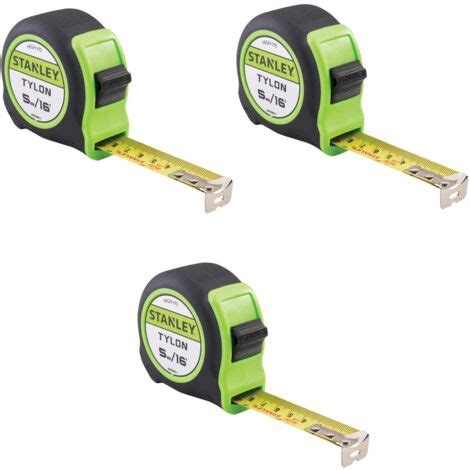 X3 Stanley Hi Vis 5m 16ft Tylon Tape Measure Green Sta130696nhv Sta130602hg