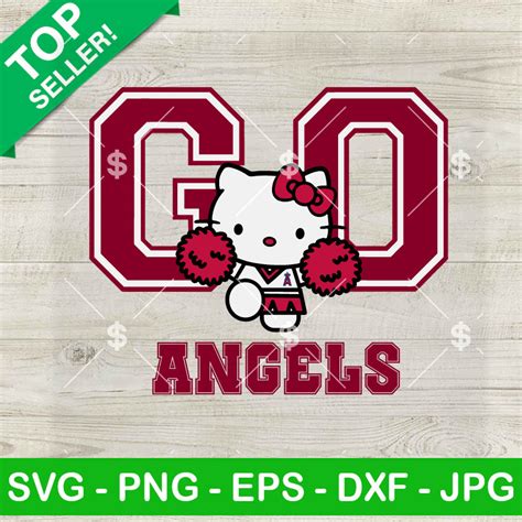 Hello Kitty Cheerleader Go Angels Baseball Svg Los Angeles Angels
