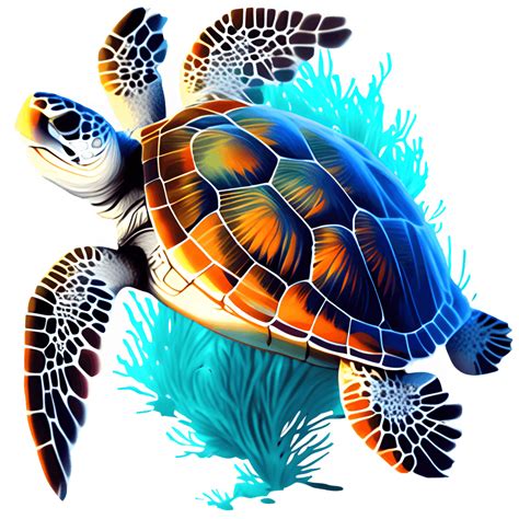 Colorful Sea Turtle Graphic · Creative Fabrica