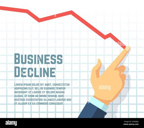 Businessmans Hand Drawing Decrease Graph Profit Decline And Downward