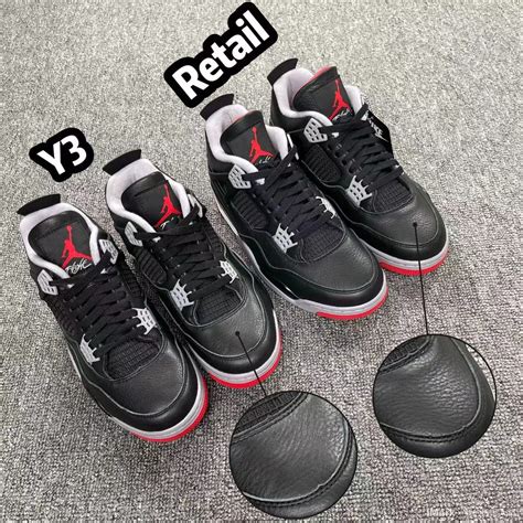 Y3 Aj4 Bred Reimagined Rep Vs Retail R Repbudgetsneakers