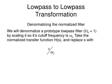 Ppt Normalized Lowpass Filters Powerpoint Presentation Free Download Id858461