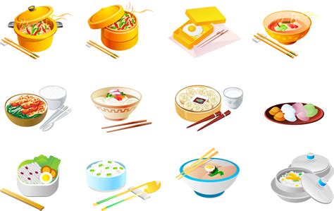 中華料理のクリップアート Chinese Food Icon イラスト素材 Ai Eps イラストレーター