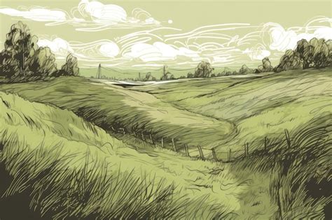Sunny Field Drawing Images Free Download On Freepik