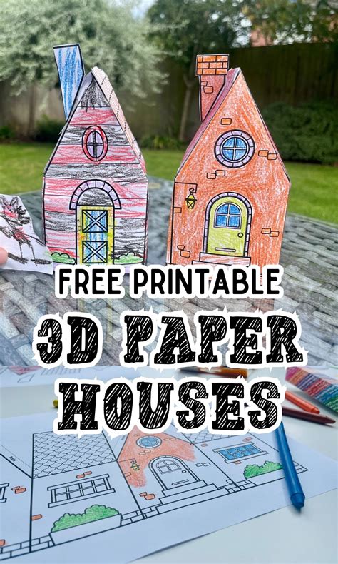 Free Printable 3d Paper House Crafts In The Playroom