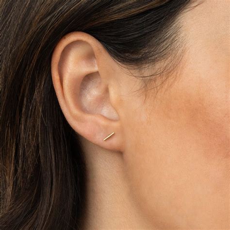 Tiny Bar Stud Earrings Simple And Dainty
