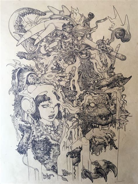 Ink Drawing With Cyberpunk Art Inspiration Katsuya Terada Art
