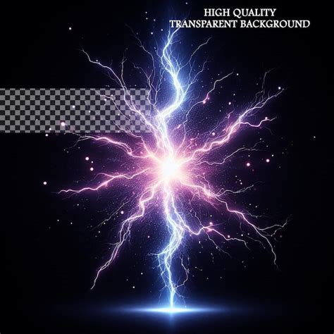 Premium Psd Strong Electric Discharge Lightning Strike Effect Space Realisticball Lightning O