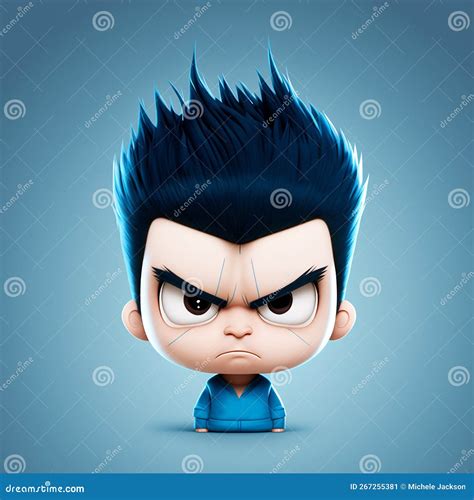 Chibi Cute Character With Annoyed Face Created With Generative Ai Stock Illustration