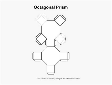 Octagonal Prism Paper Model Net Octagon 3d Shape Png Image