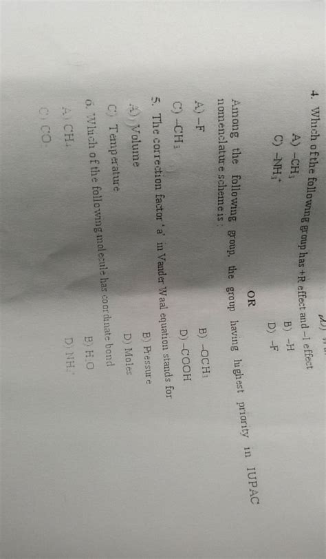 Among The Following Group The Group Having Highest Priority In Iupac Nom