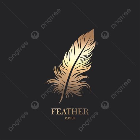 Golden Feather Logo With Silhouette Design For Freedom Concept Vector