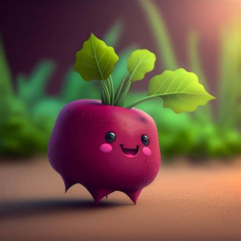 Premium Photo Funny Kawaii Beetroot Illustration