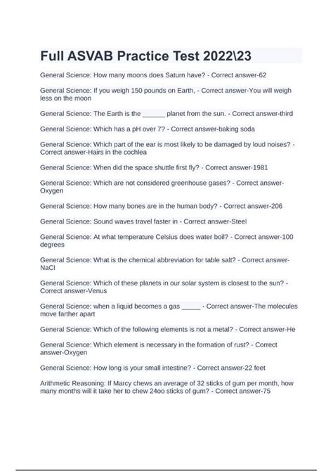 Full Asvab Practice Test In 2025 Air Force Basic Training Practice