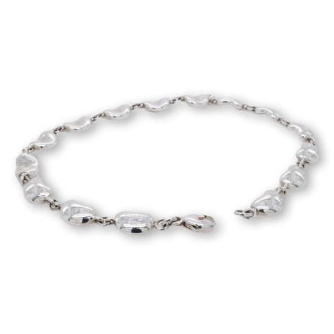 Tiffany And Co Elsa Peretti Sterling Silver Bean Design Bracelet At