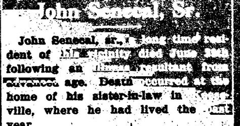 Denises Genealogy Journey John Senecal Sr Obituary