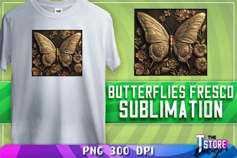Butterflies Fresco Sublimation T Shirt Design 2883499