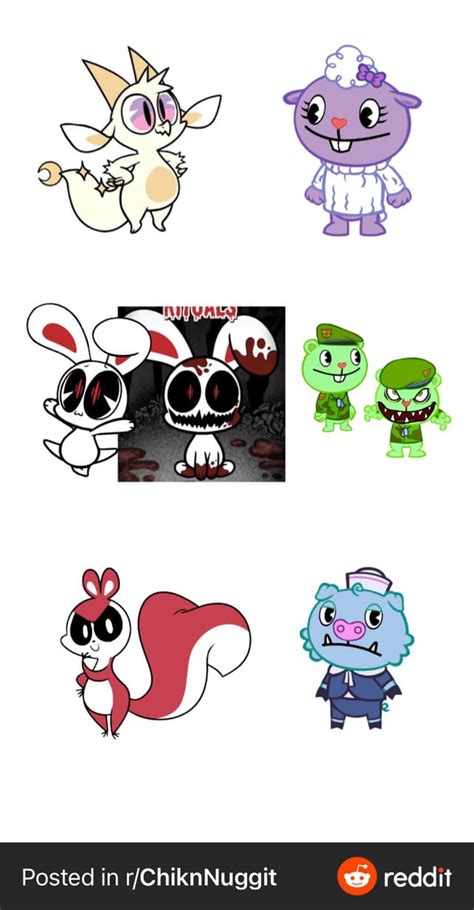 Chikn Nuggit Characters With Htf Characters R Happytreefriends