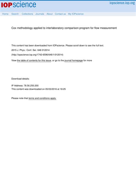 Pdf Cox Methodology Applied To Interlaboratory Comparison Program For