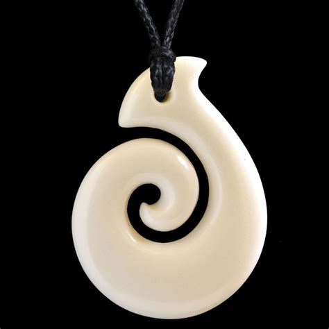 Small Hei Koru Matau Bone Pendant Bone Carving Bone Pendant Bone Crafts