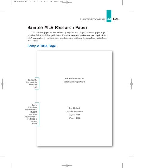 Sample Mla Research Paper Slides English Docsity