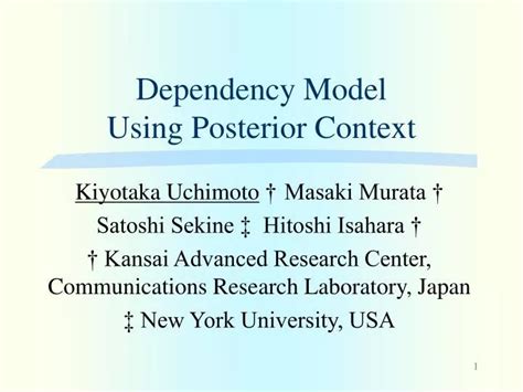 Ppt Dependency Model Using Posterior Context For Improved Structure