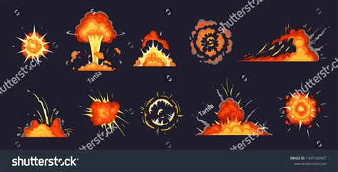 Phim Hoạt Hình Nổ Bom Nổ Vector Có Sẵn Miễn Phí Bản Quyền 1437169967