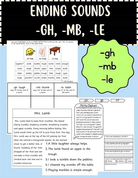 Ending Sounds Gh Mb Le Word List Sentences Decodable Passage