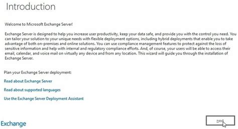 Installation Of Microsoft Exchange Server