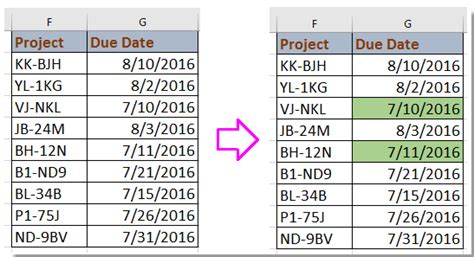 How To Alter About Approaching Due Datedeadline In Excel